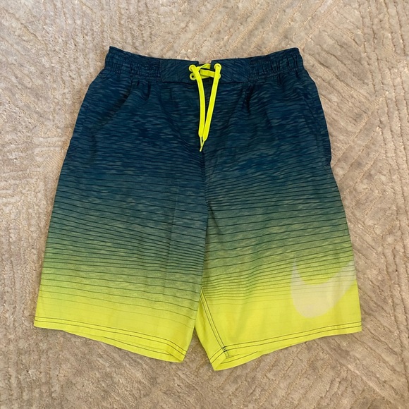 Nike | Swim | Gradient Blue And Yellow Swim Shorts | Poshmark